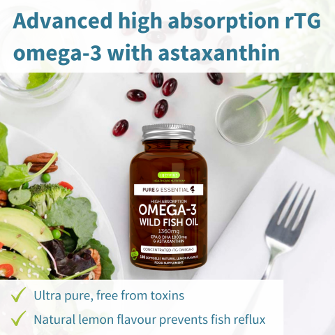 High Absorption Omega-3 Wild Fish Oil, 1000mg EPA & DHA rTG Triglyceri – Igennus Healthcare ...