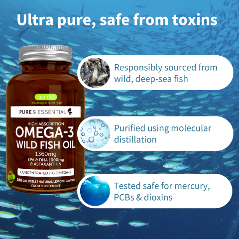 High Absorption Omega-3 Wild Fish Oil, 1000mg EPA & DHA rTG Triglyceri – Igennus Healthcare ...