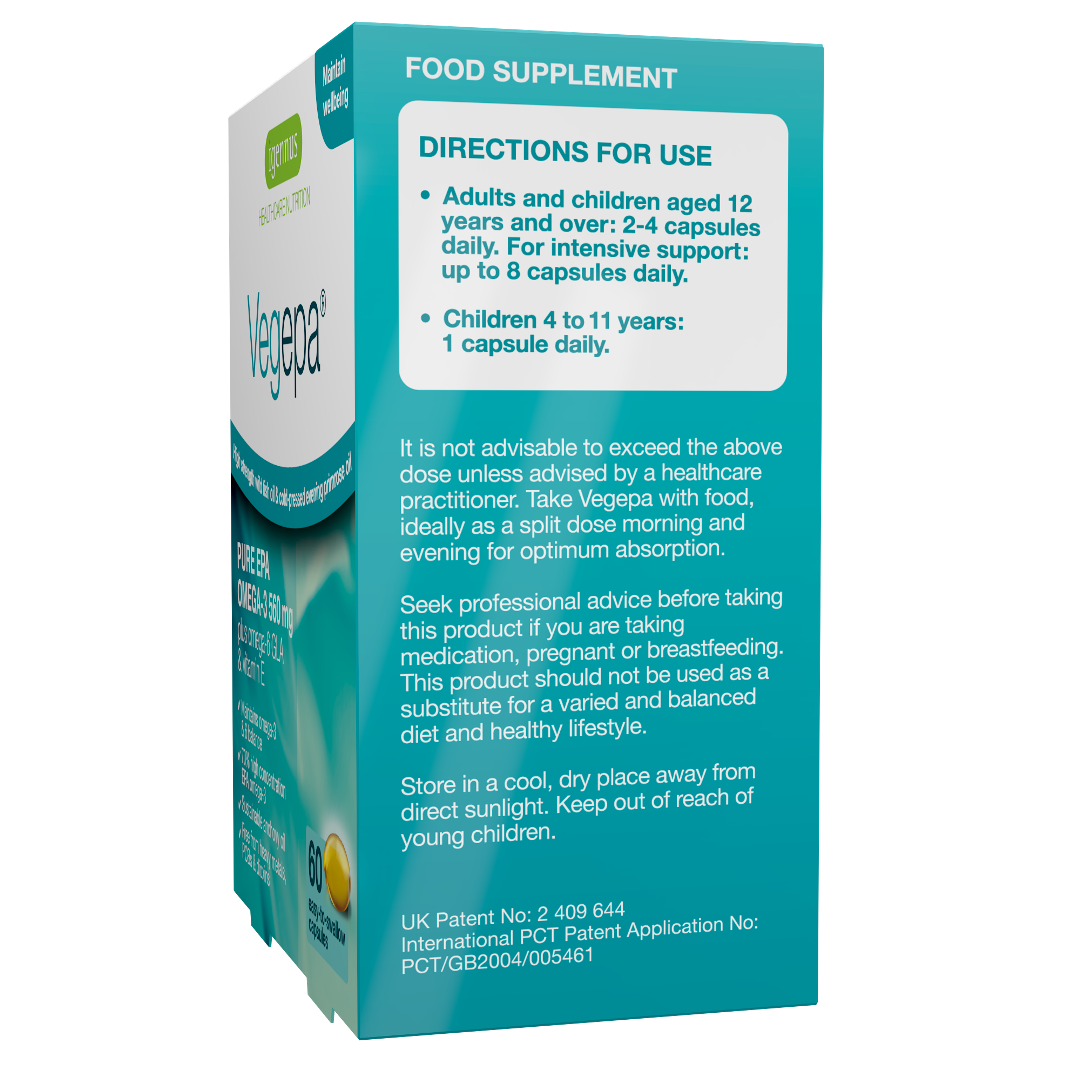 Vegepa fish oil with evening primrose oil | EPA & GLA softgels ...