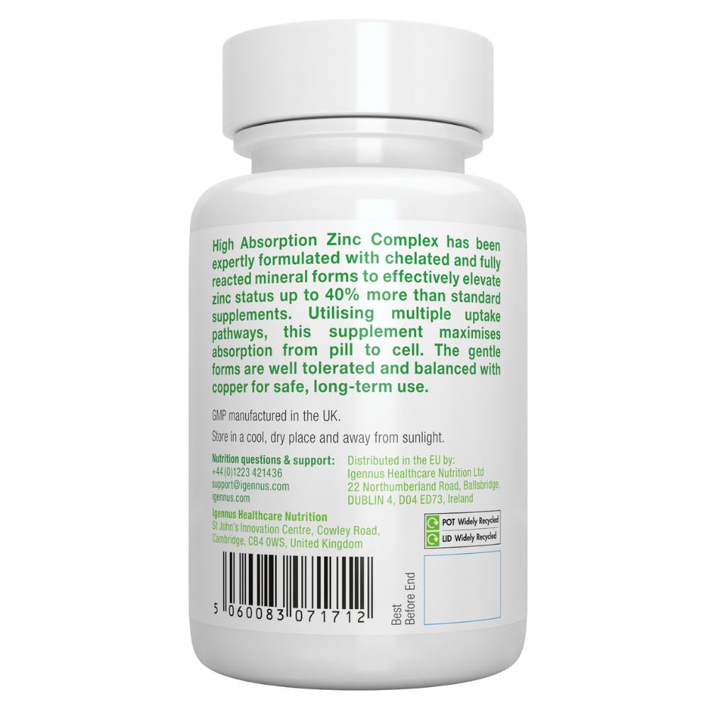 High Absorption Zinc Complex 25mg with Copper, Chelated Zinc Picolinat ...